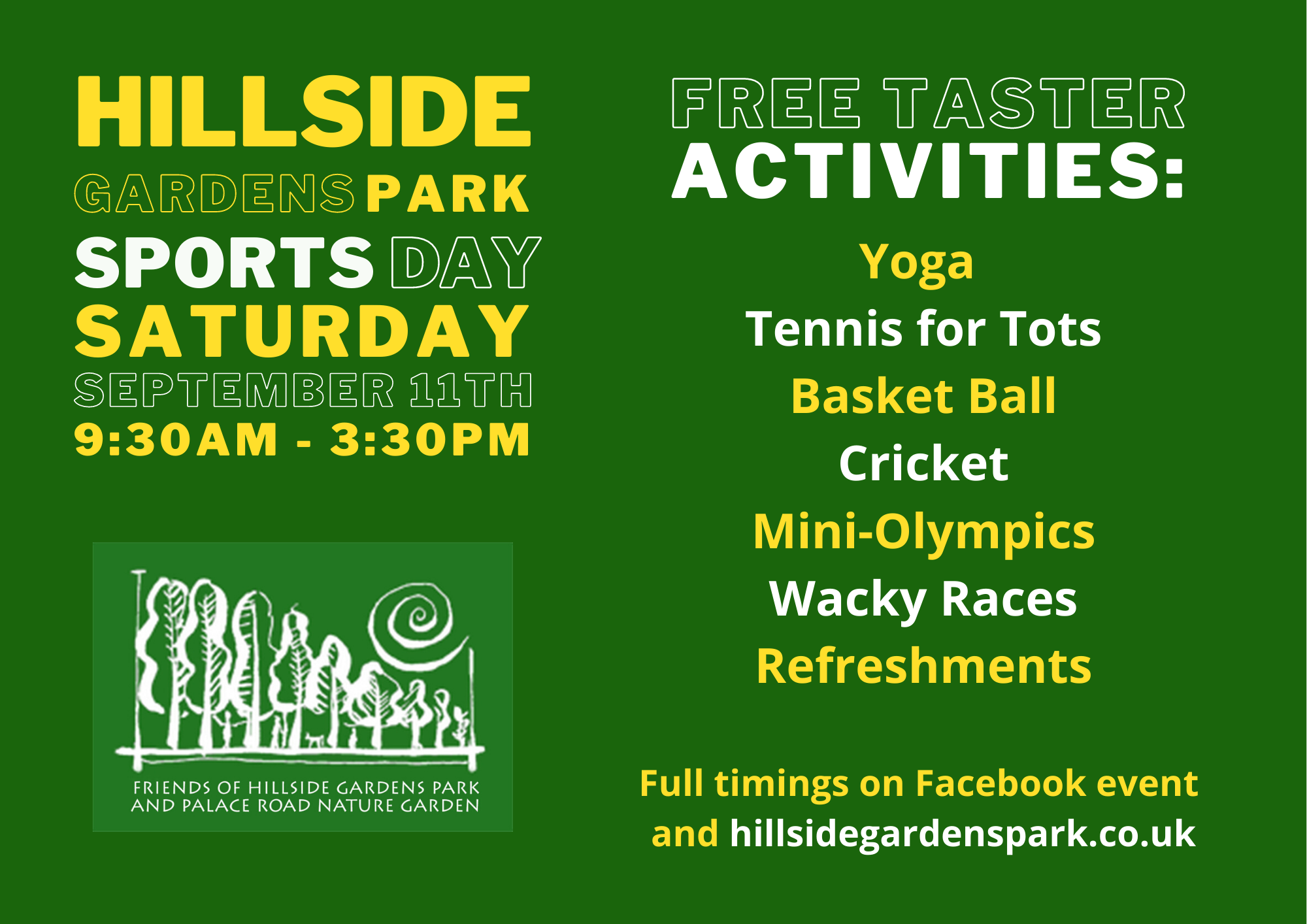 Sports Day – Saturday 11th September – Friends of Hillside Gardens And ...
